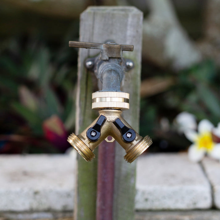 2-Way Brass Tap Adapter for Standard Taps | Hoselink